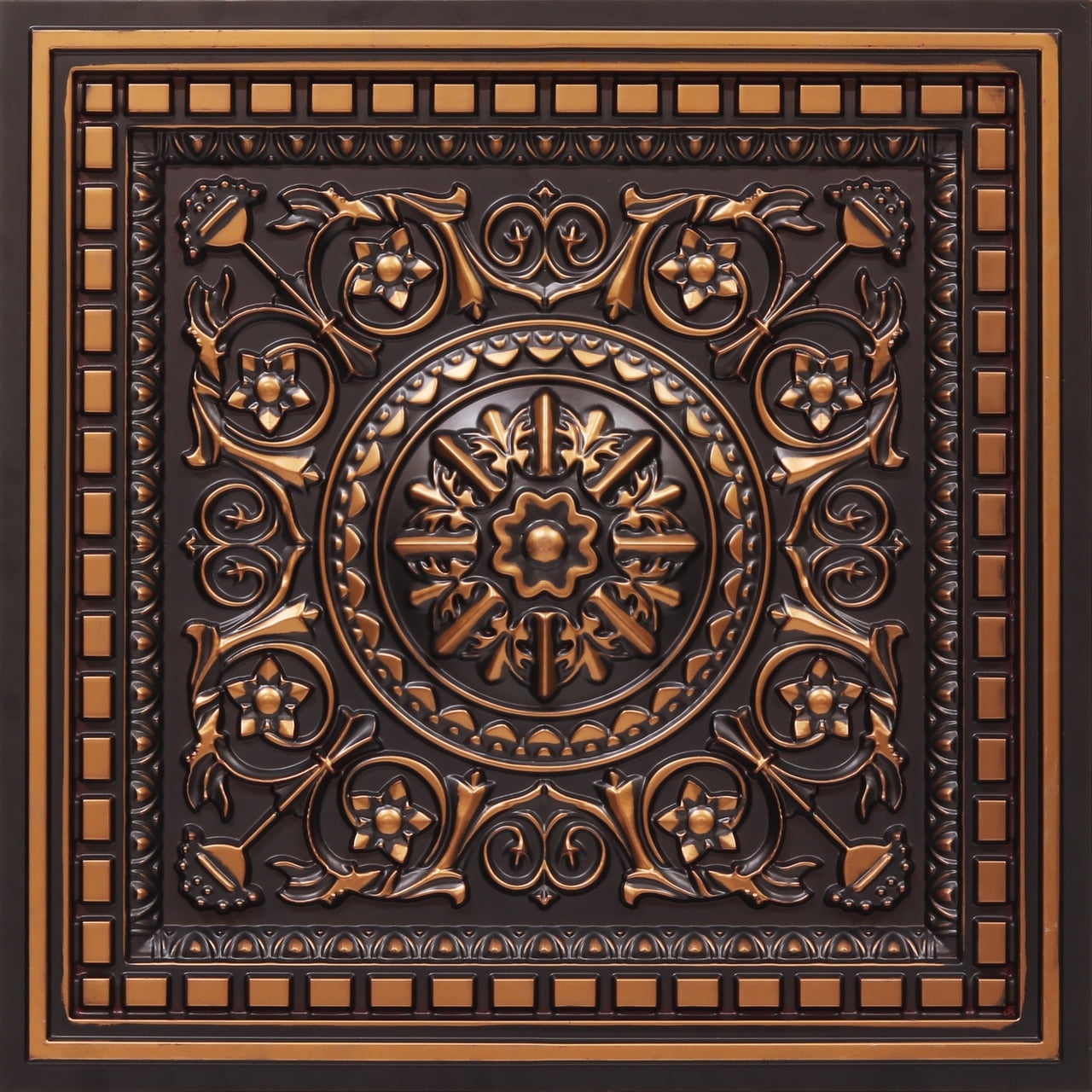 215 - Da Vinci 2 ft. x 2 ft. PVC Lay-in Ceiling Tile in Antique Copper ...