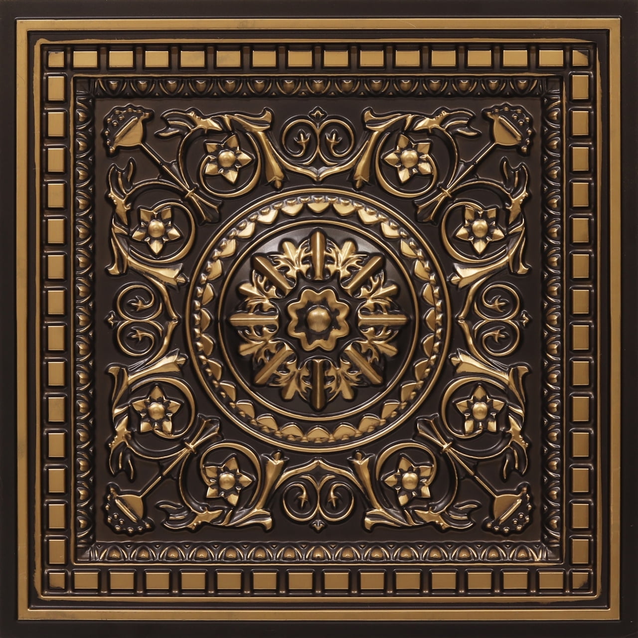 215 - Da Vinci 2 ft. x 2 ft. PVC Lay-in Ceiling Tile in Antique Gold ...