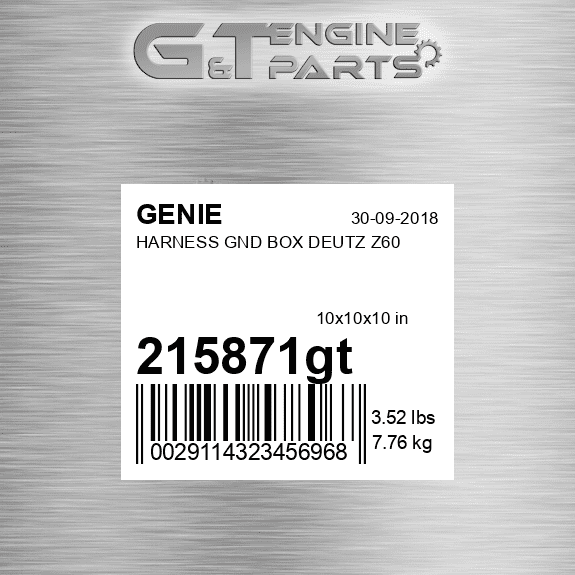 215871GT HARNESS GND BOX DEUTZ Z60 fits Genie (New OEM) - Walmart.com