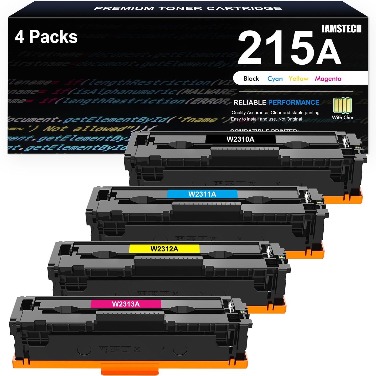 215A Toner Cartridge | 4 Pack (High Yield, with Chip) | Replacement for ...