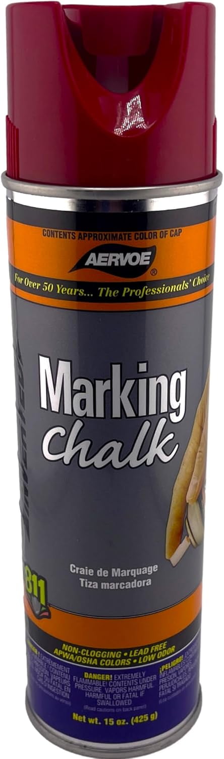 216 20-Oz Lead-Free Non-Clogging Can Temporary Marking Spray, Red ...