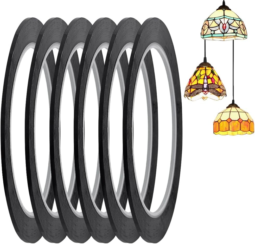216.5ft 6 Rolls PET Stained Glass Lead Lines Thin Stained Glass Leading ...