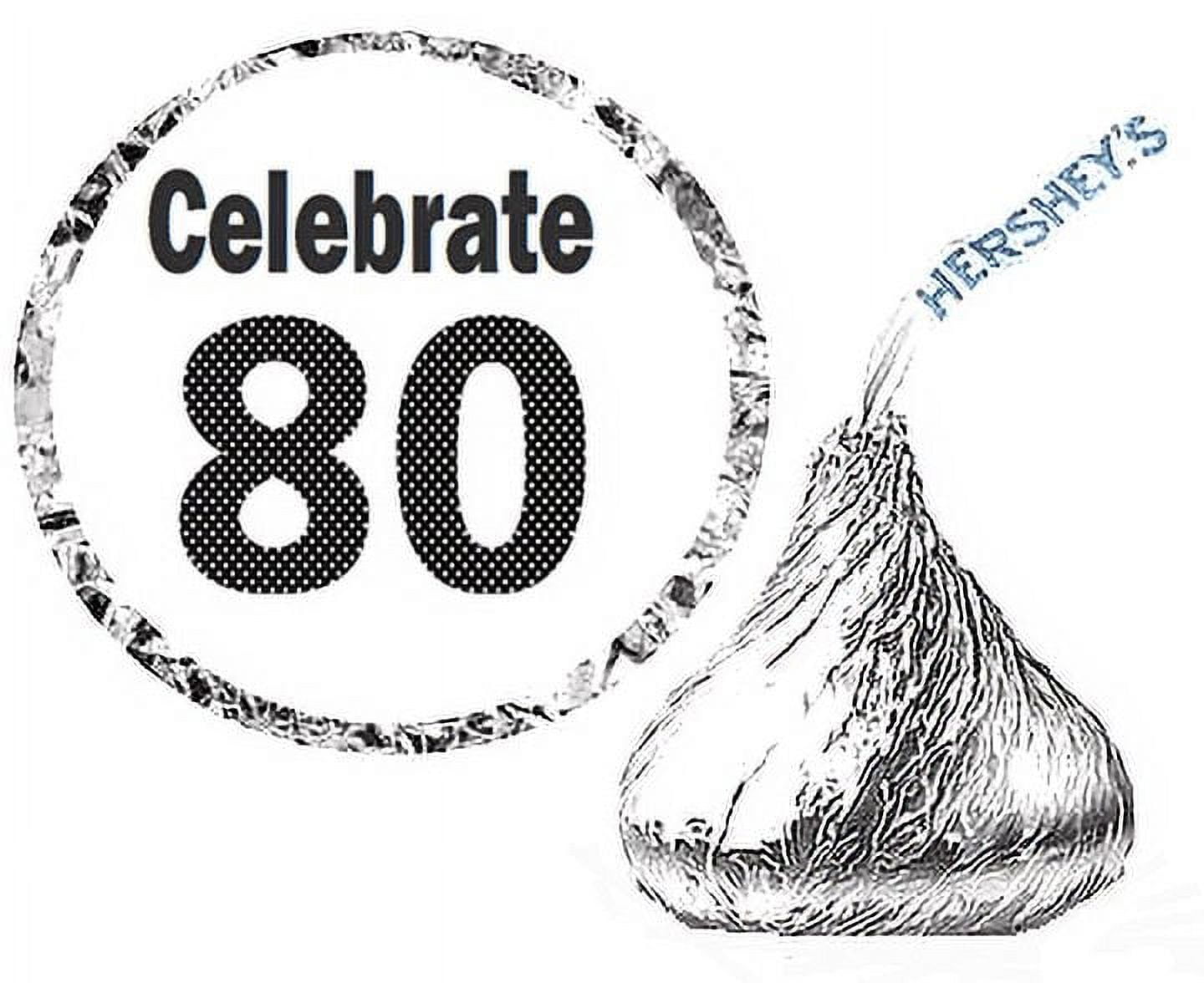 216 - 80th (Eighty) Birthday Party Favor Hershey's Kisses Stickers ...