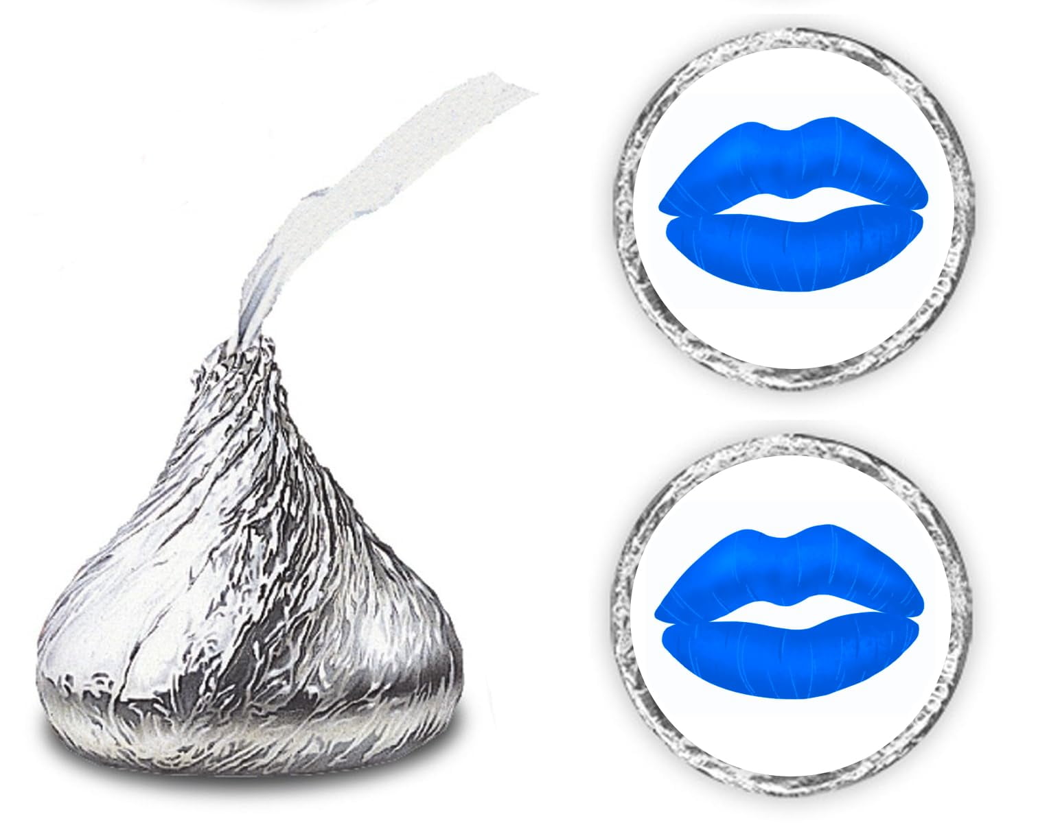 216 Blue Lips Kisses Stickers for Any Occasion, Bridal Shower, Wedding ...
