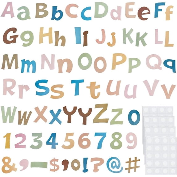 216 Pcs Bulletin Board Letters Bohemia Paper Letter Number Decorative ...