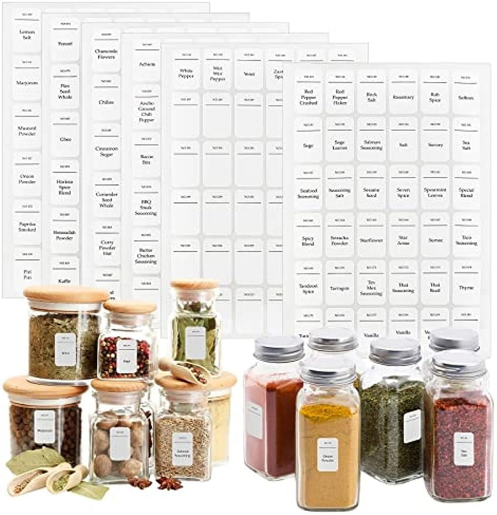 216 Pcs Spice Jar Labels Kitchen Labels for Jars Pre-Printed Pantry ...
