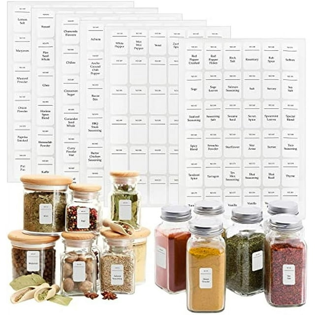216 Pcs Spice Jar Labels Kitchen Labels for Jars Pre-Printed Pantry ...