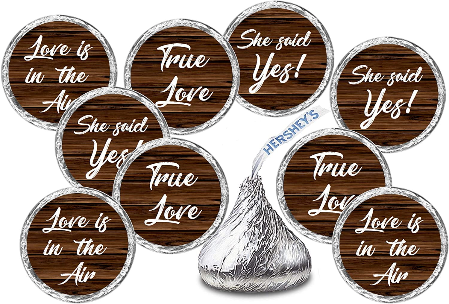 216 Rustic Theme Kisses Stickers for Bridal Shower, Wedding ...