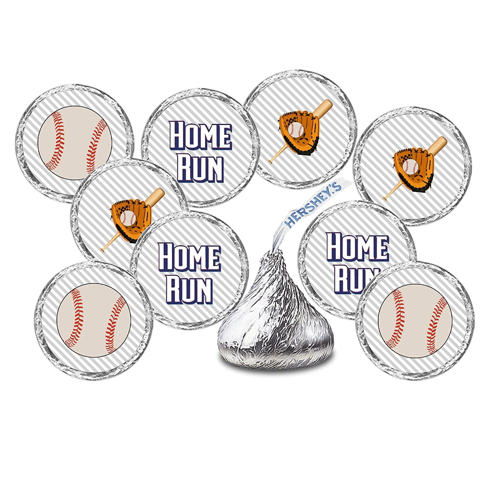 216 Sports Baseball Kisses Stickers, Kisses Stickers for Birthday Party ...