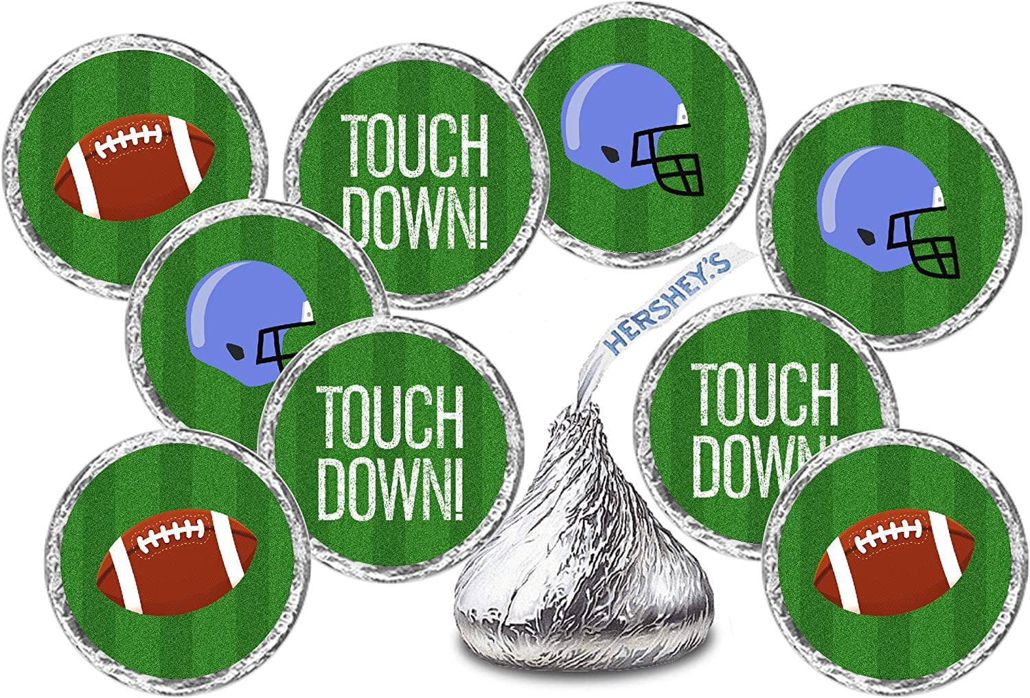 216 Sports Football Kisses Stickers, Kisses Stickers for Birthday Party ...