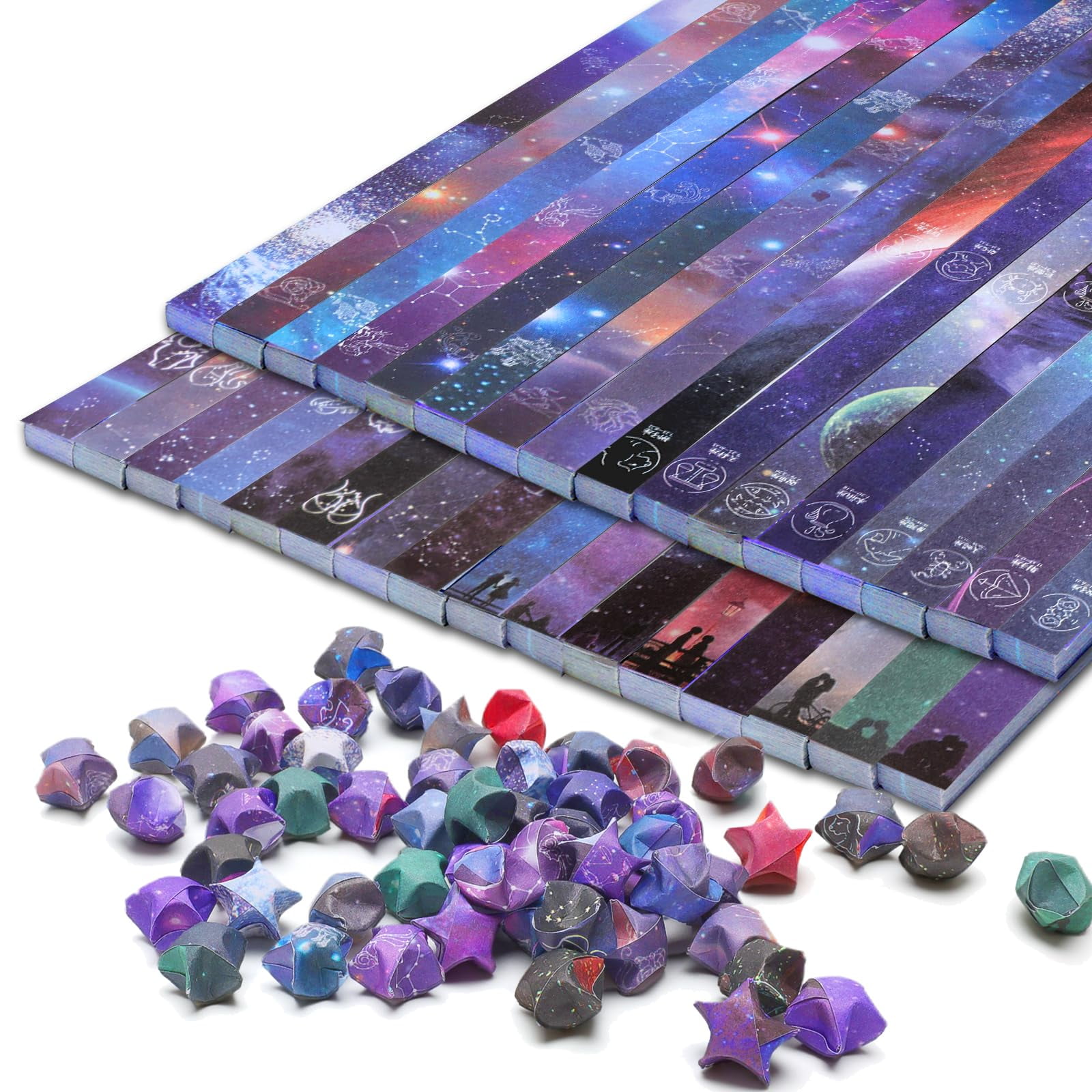 2160 Pcs Constellations Printed TSF6 Origami Star Paper Strips ...