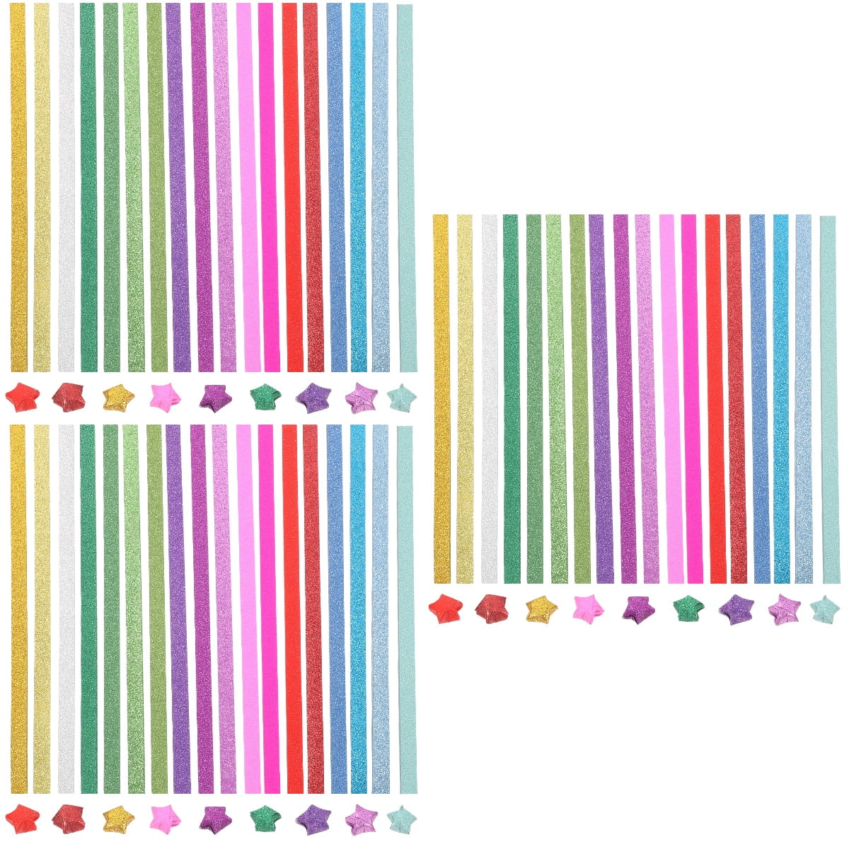 2160 Sheets Glitter Star Origami Paper Strips for Stars Handcrafts Note ...