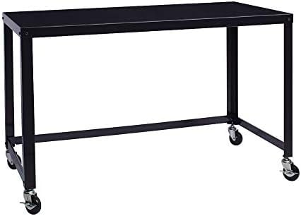 21647 Black RTA 48" Wide Mobile Metal Desk Workstation Home Office ...