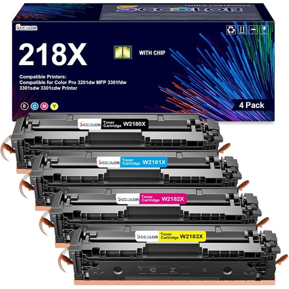 218 218X Toner Cartridges (with New Chip) High Yield Compatible for ...