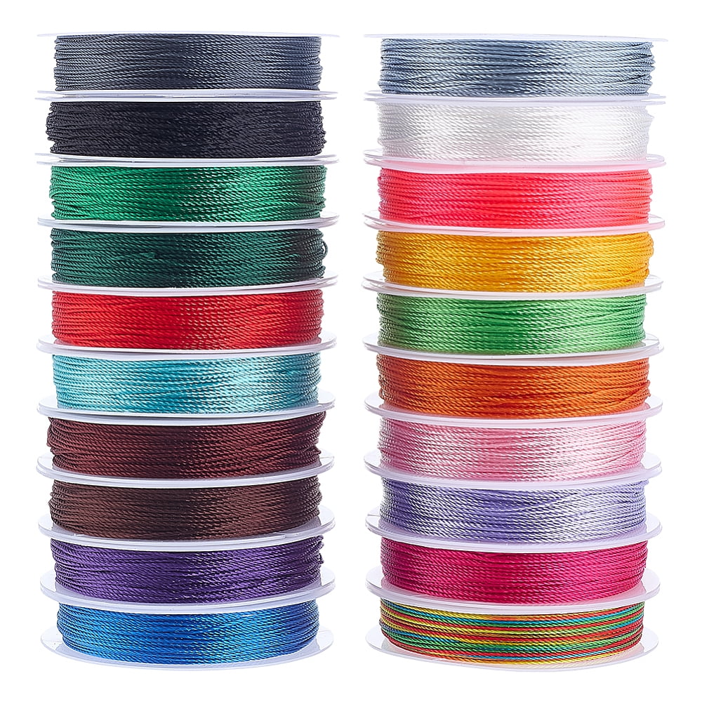 218 Yards 20 Colors Beading String Chinese Knotting Cord 0.4mm Beading ...