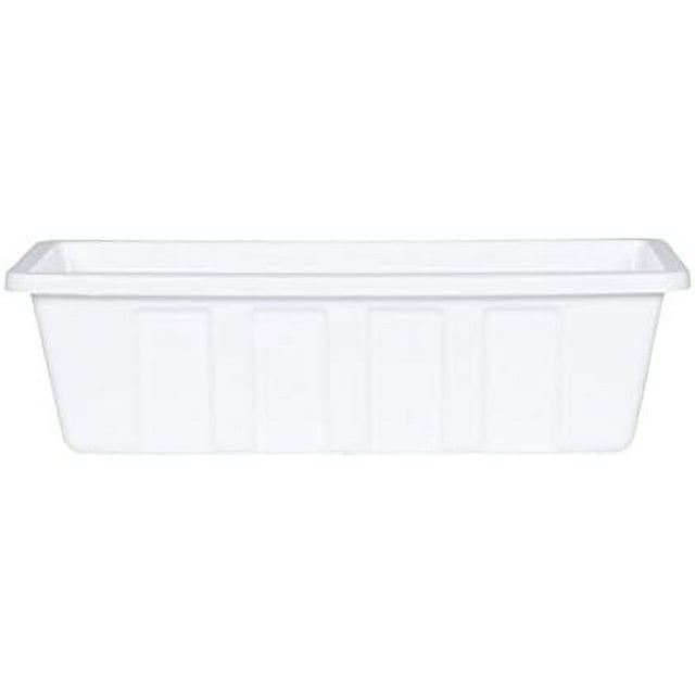 2182, White, 18-Inch Poly-Pro Plastic Flower Box Planter - Walmart.com
