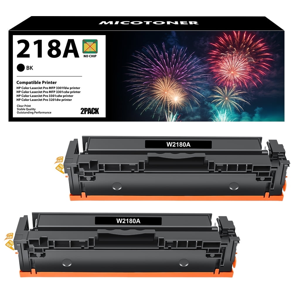 218A Toner Cartridges 2 Pack (No Chip) Compatible for 218A W2180A ...
