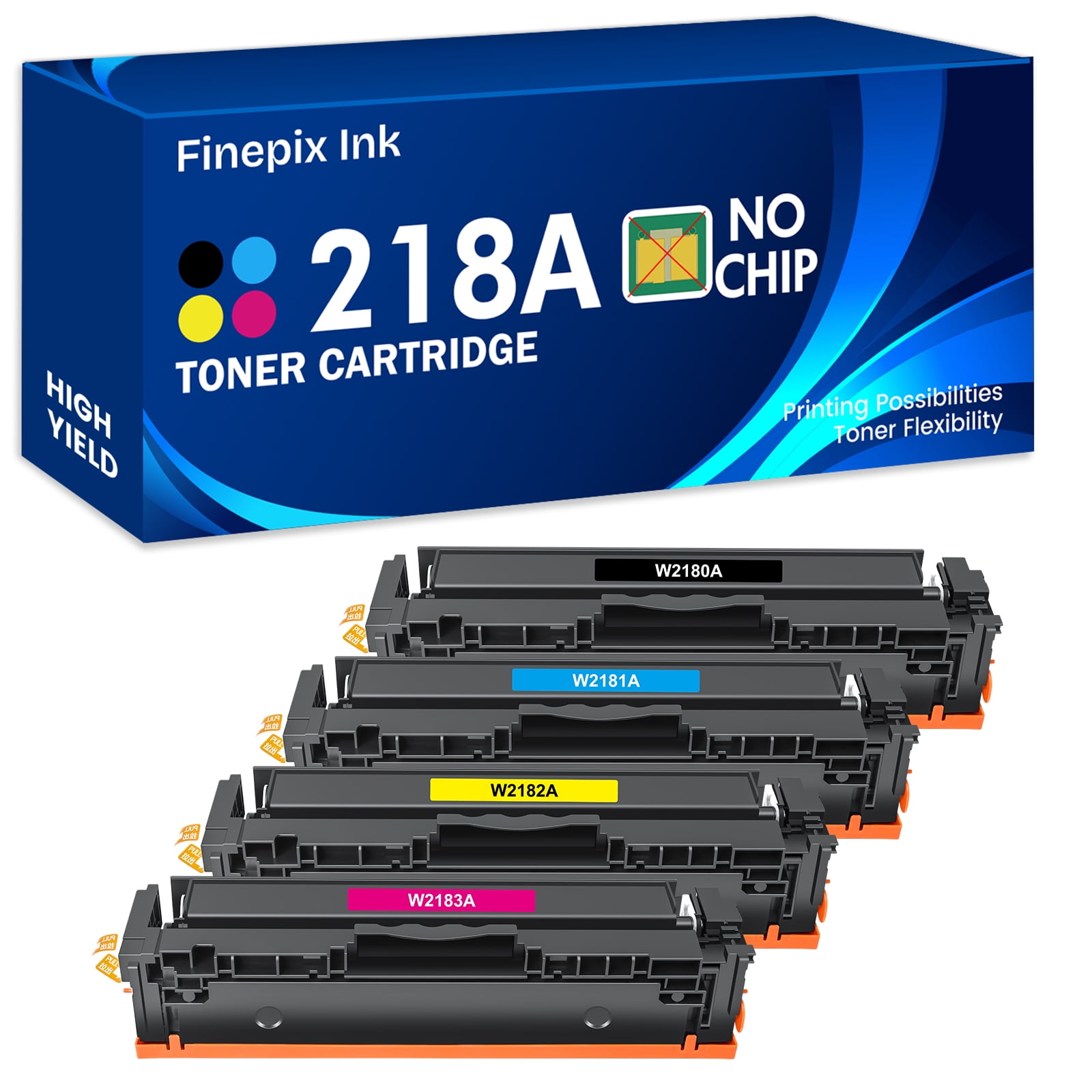 218A Toner Cartridges No-Chip 4 Pack 3301fdw Compatible for HP 218A ...