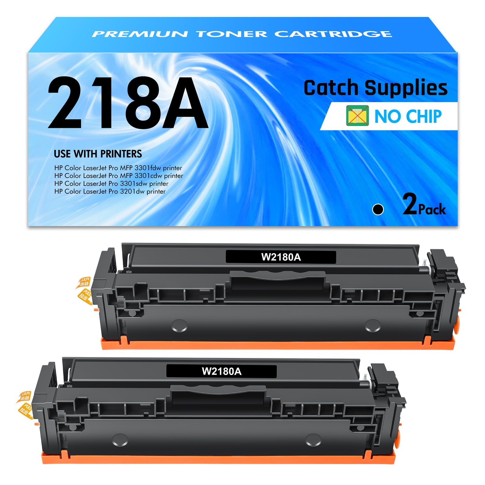 218A Toner Cartridges (No Chip) Black 2 Pack Compatible for HP 218A ...