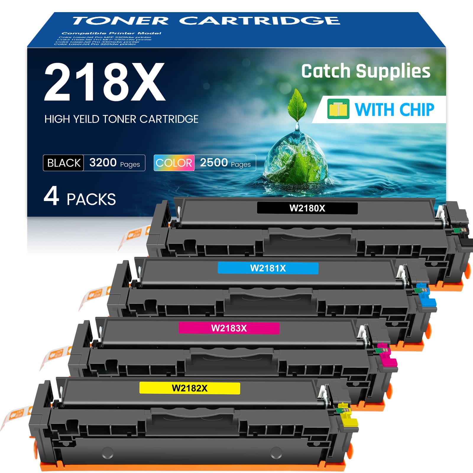 218X 218A Toner Cartridges 4 Pack 3301fdw with chip Compatible for HP ...