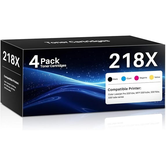 218X Toner Cartridges 4 Pack High Yield (with Chip) Compatible ...