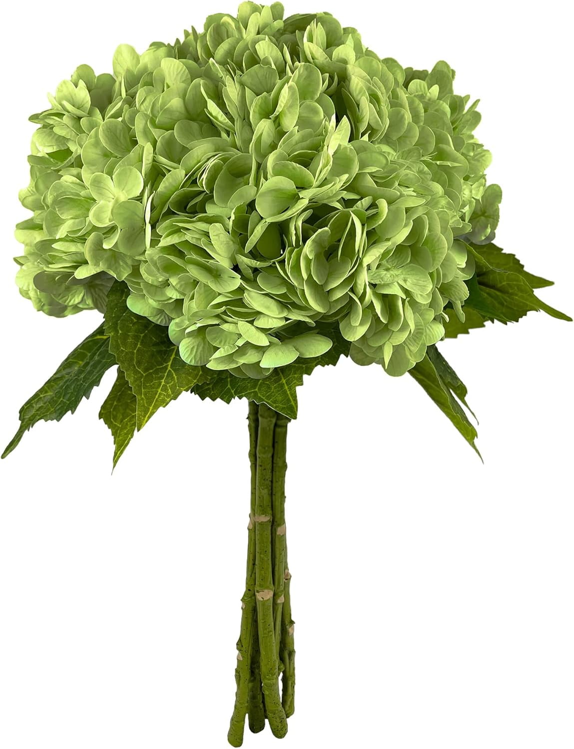 21In Bottle Green Artificial Hydrangea Flowers 5 Pcs Fake Hydrangea Silk Flowers for Wedding ...