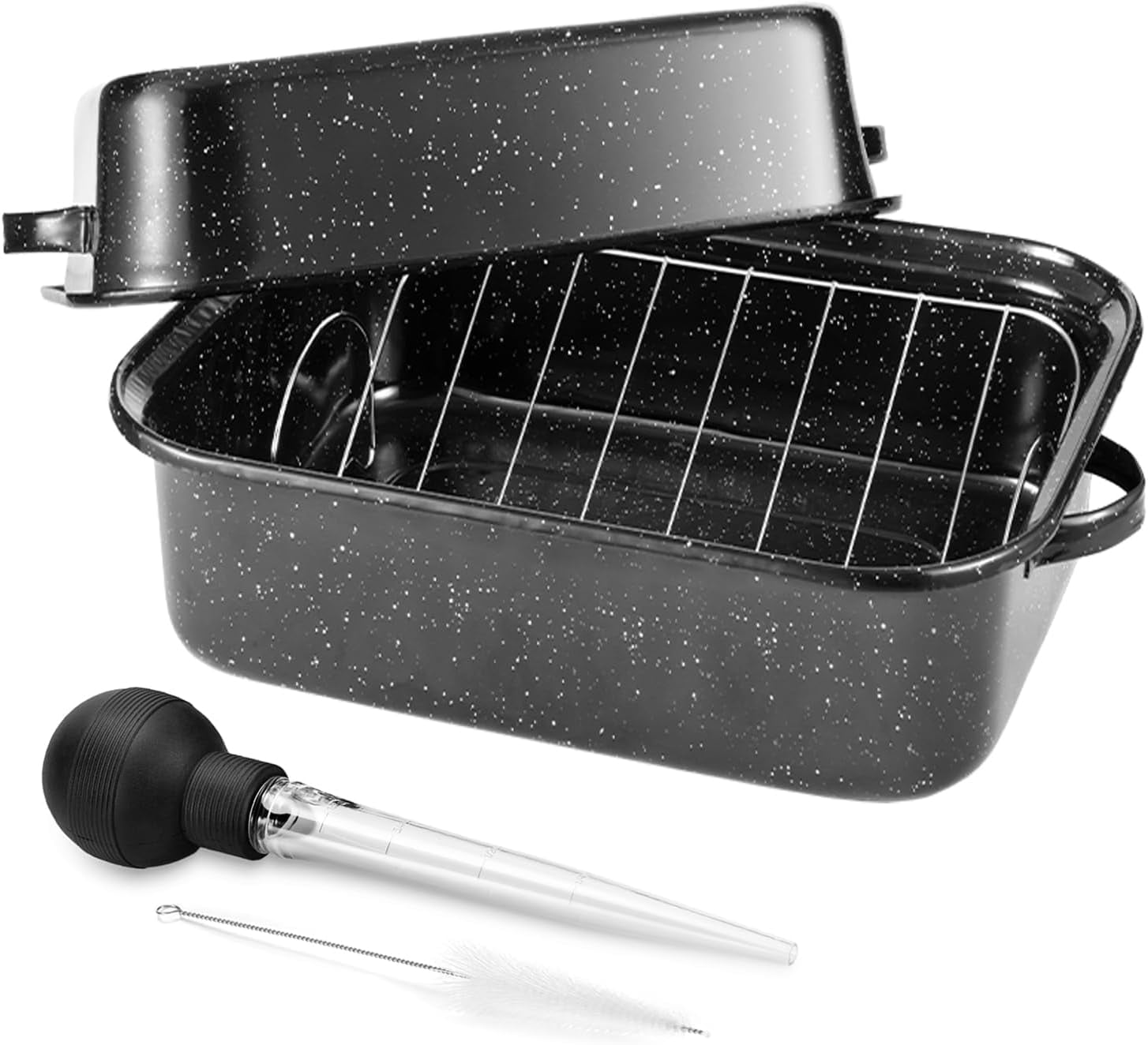 21Inch Roasting Pan, Extra Large Rectangle Pan With Rack, 25lb Capacity ...