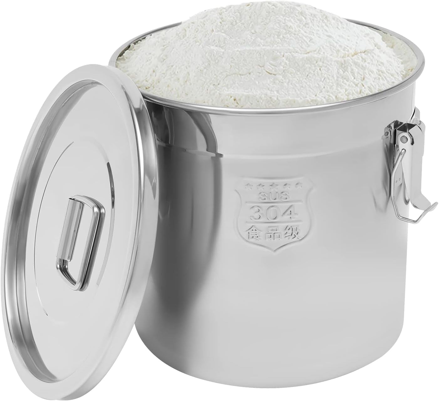 21L 304 Stainless Steel Airtight Canister for Kitchen, Metal Coffee ...