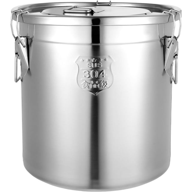 21L/5.55gal Stainless Steel Airtight Canister,Stainless Steel Storage ...