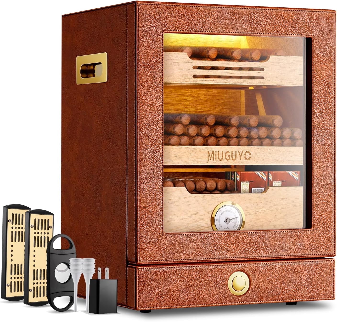 21L Cigar Humidor,Cigar Humidor Cabinet for 150 Cigars with Spanish ...