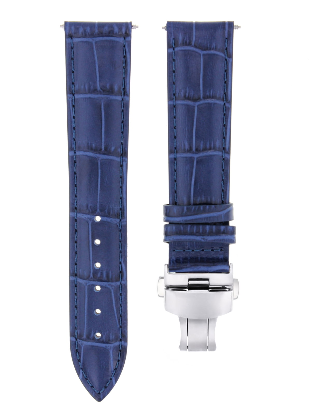 21MM LEATHER STRAP WATCH BAND BUTTERFLY DEPLOYMENT CLASP FOR LONGINES ...