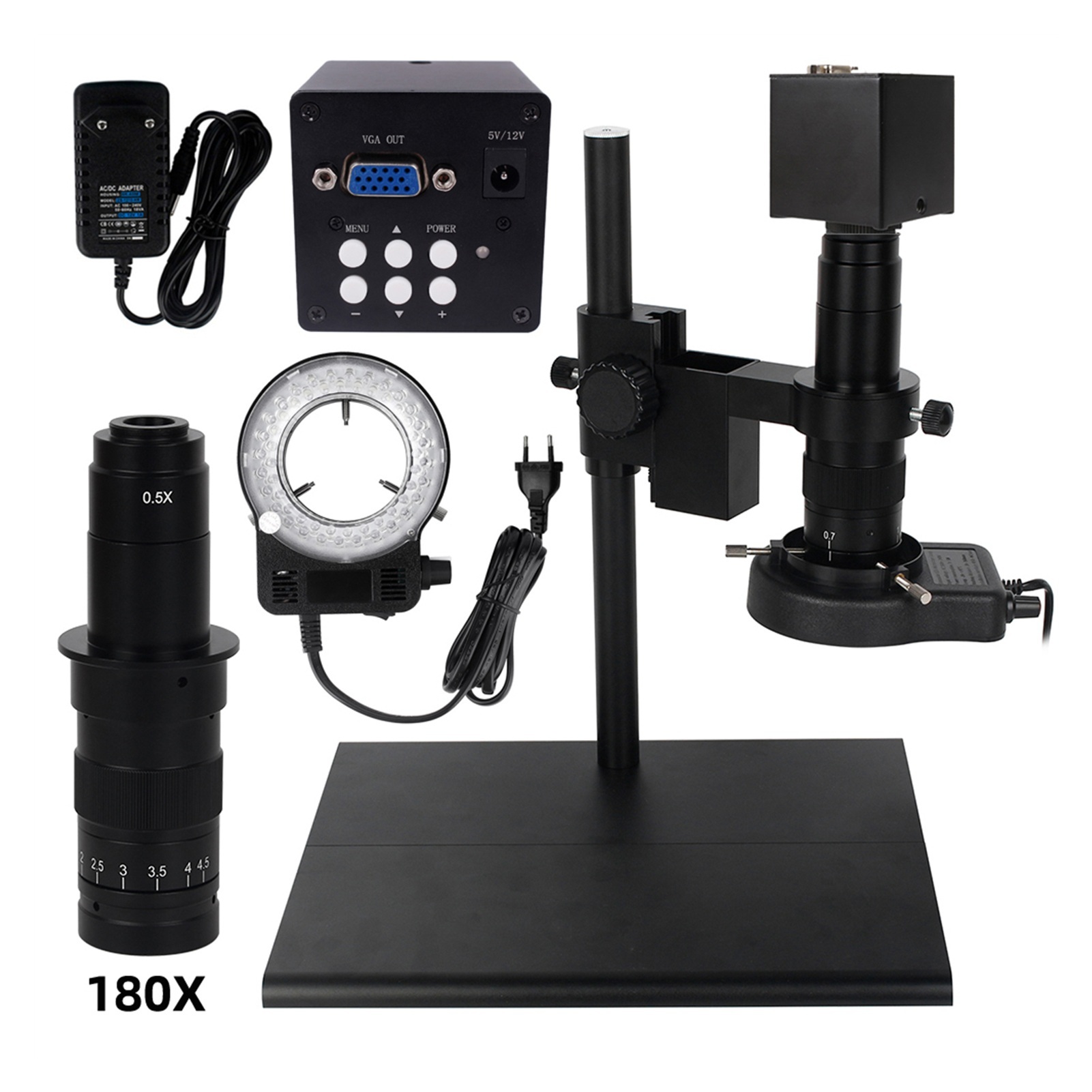 21MP 180X 2K USB HDMI Industrial Digital Video Microscope Camera + 8 ...
