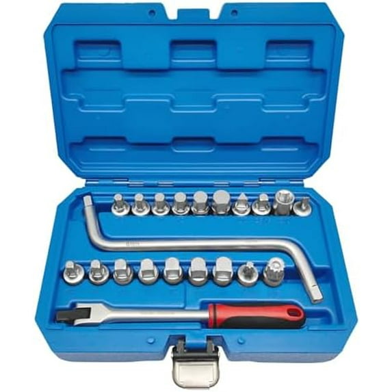 21PCS 3/8" Drive Oil Drain Sump Plug Key Set, Gearbox Hex Square ...