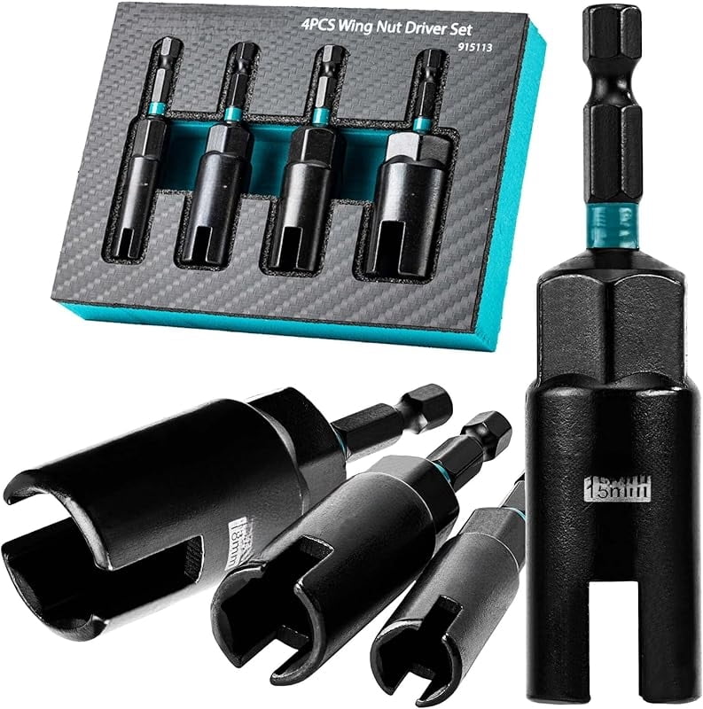 21PCS Magnetic Nut Driver Set, Impact Drill Driver Bit Set 1/4", Metric and SAE Nut Driver ...