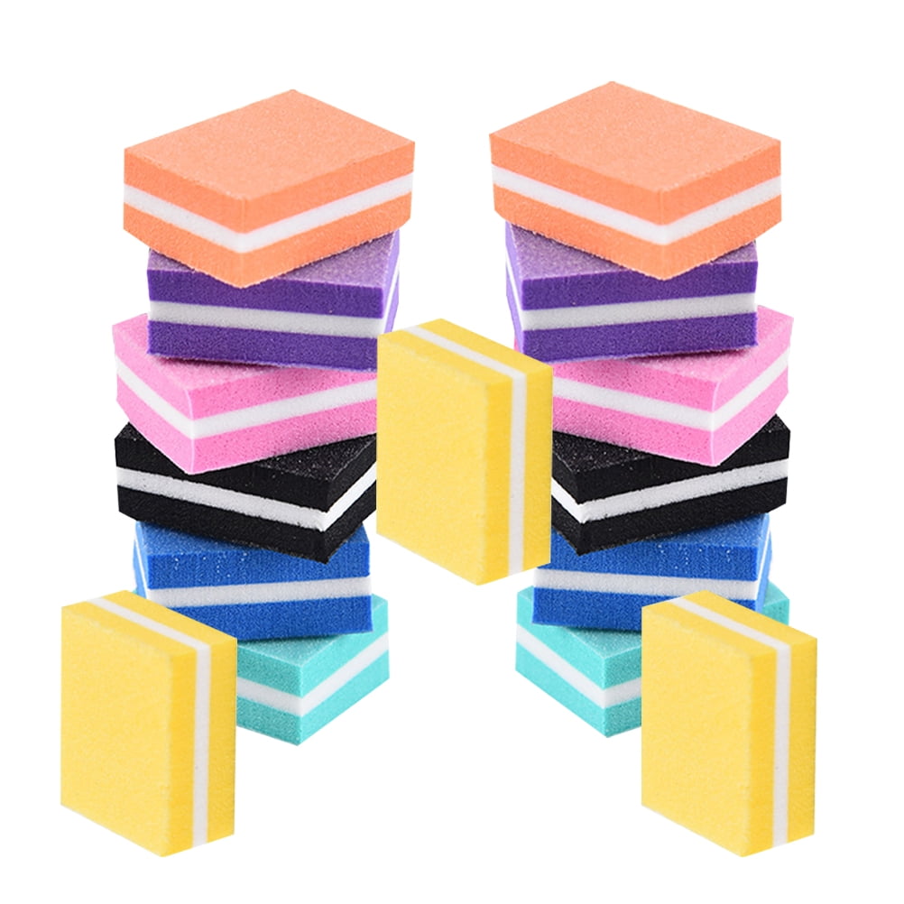 21PCS Mini Sponge Nail File Miniature Sponge File Simple Bean Curd ...