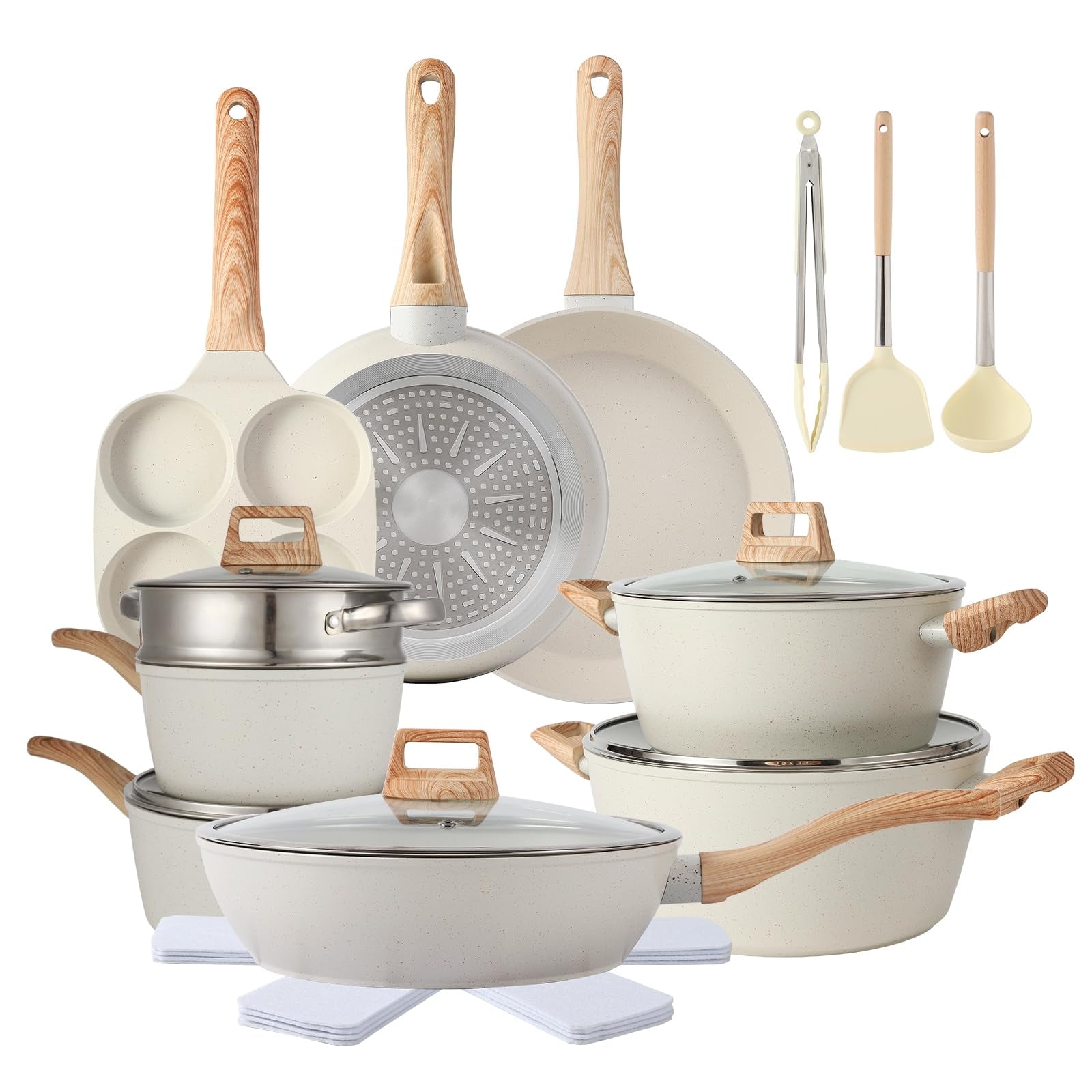 21PCS Pots and Pans Set Non Stick Cookware Set Nonstick with Cooking ...