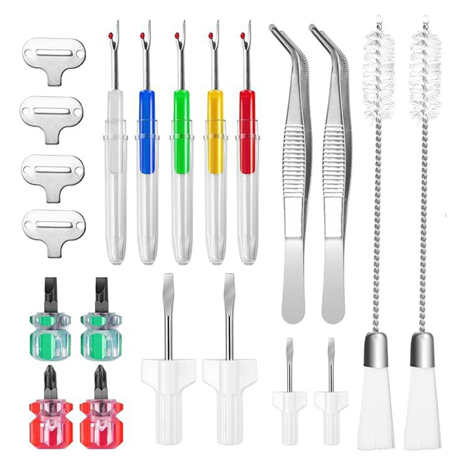 21Pcs Sewing Machine Cleaning Kit Include Tweezers Double Headed Brush ...
