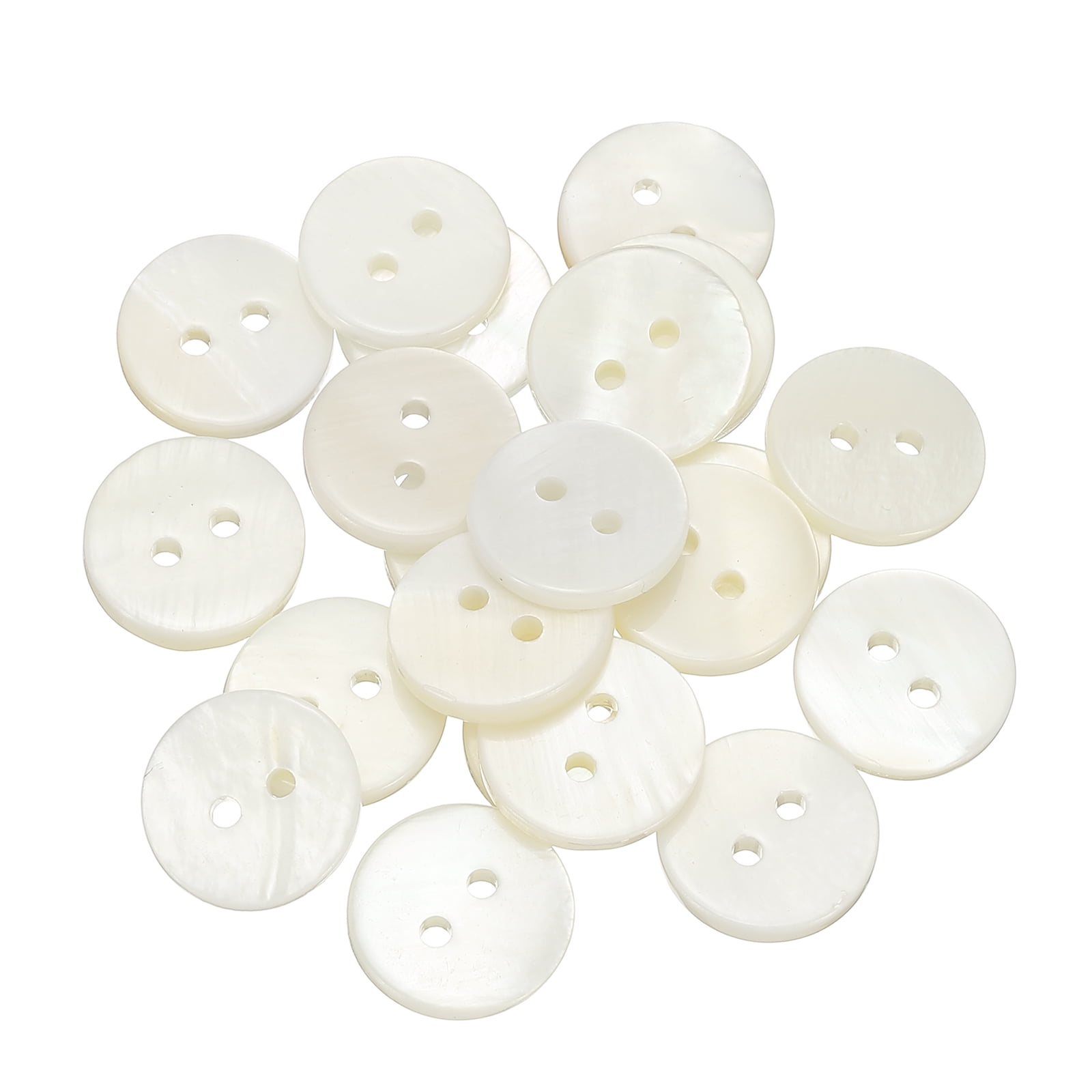 21Pack Natural Shell Button, 2 Hole 12.5mm Round Mother of Pearl Button ...