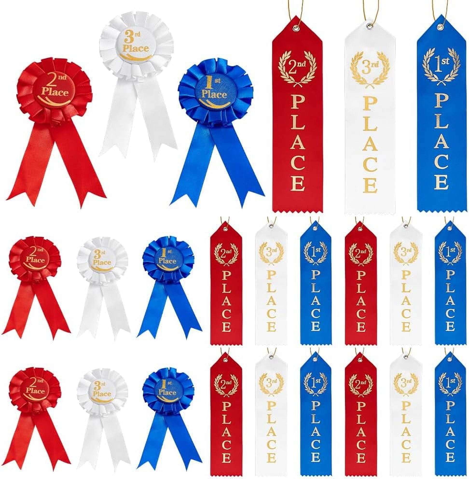 21Pcs Award Ribbons Rosette Prize Ribbons Polyester Honorable Prize ...