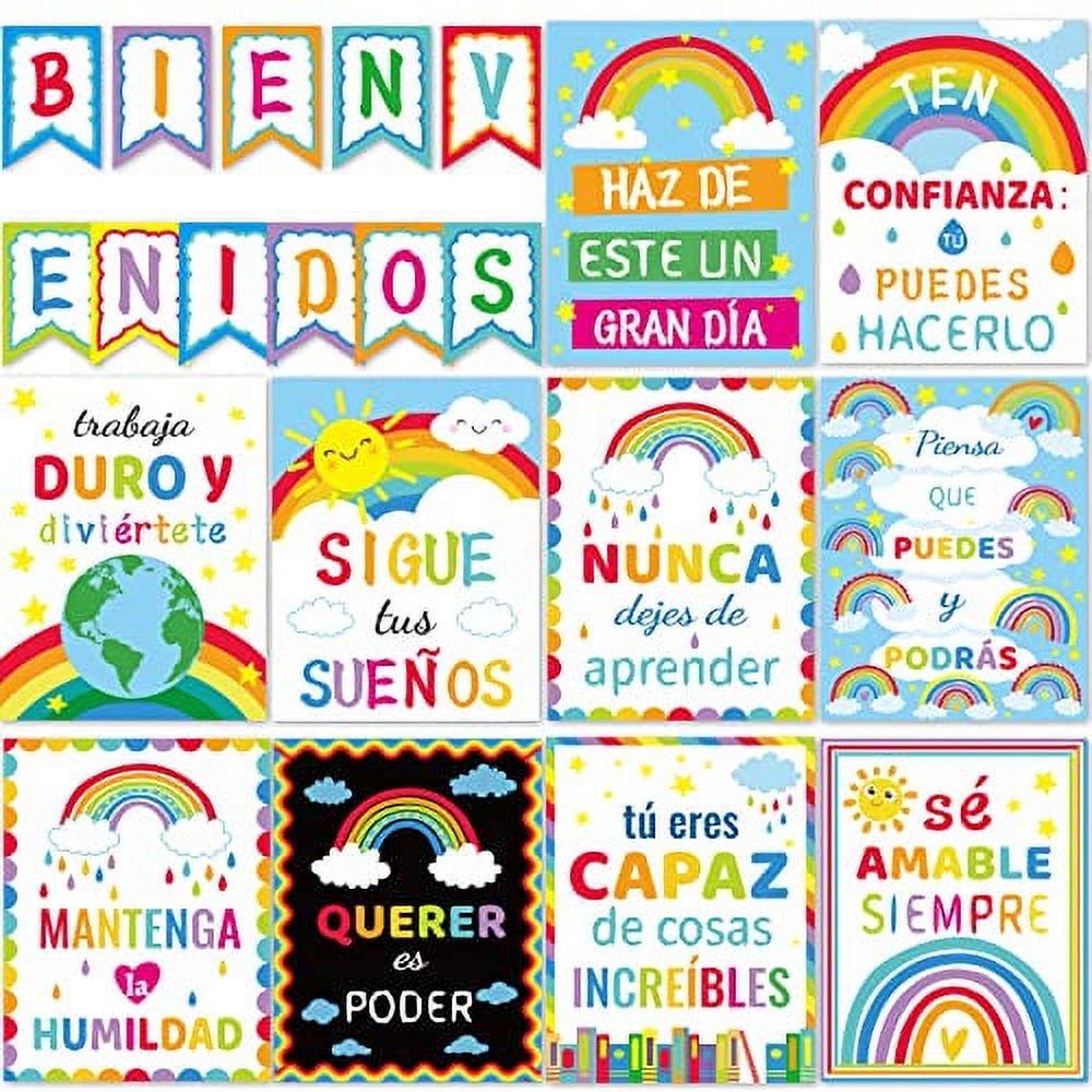 21Pcs Back to School Spanish Classroom Posters Spanish Class Decoration ...