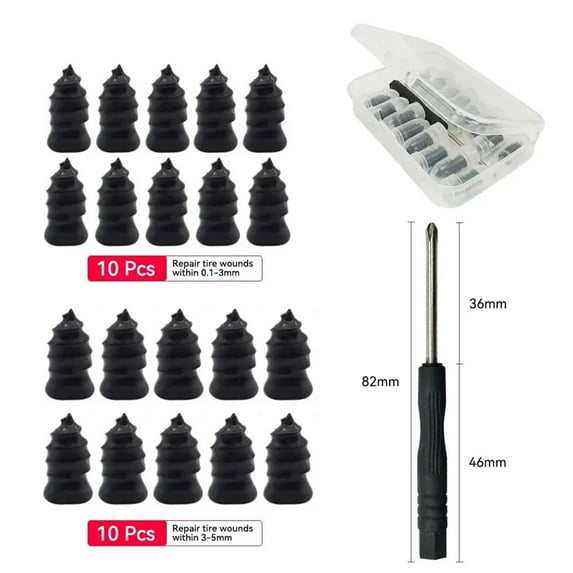 21Pcs Car Vacuum Tire Repair Nails Rubber Screw Nail Fast Tool Boxed ...