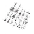 21Pcs Charms, Music Elements Musical Instrument Beads Pendants for ...