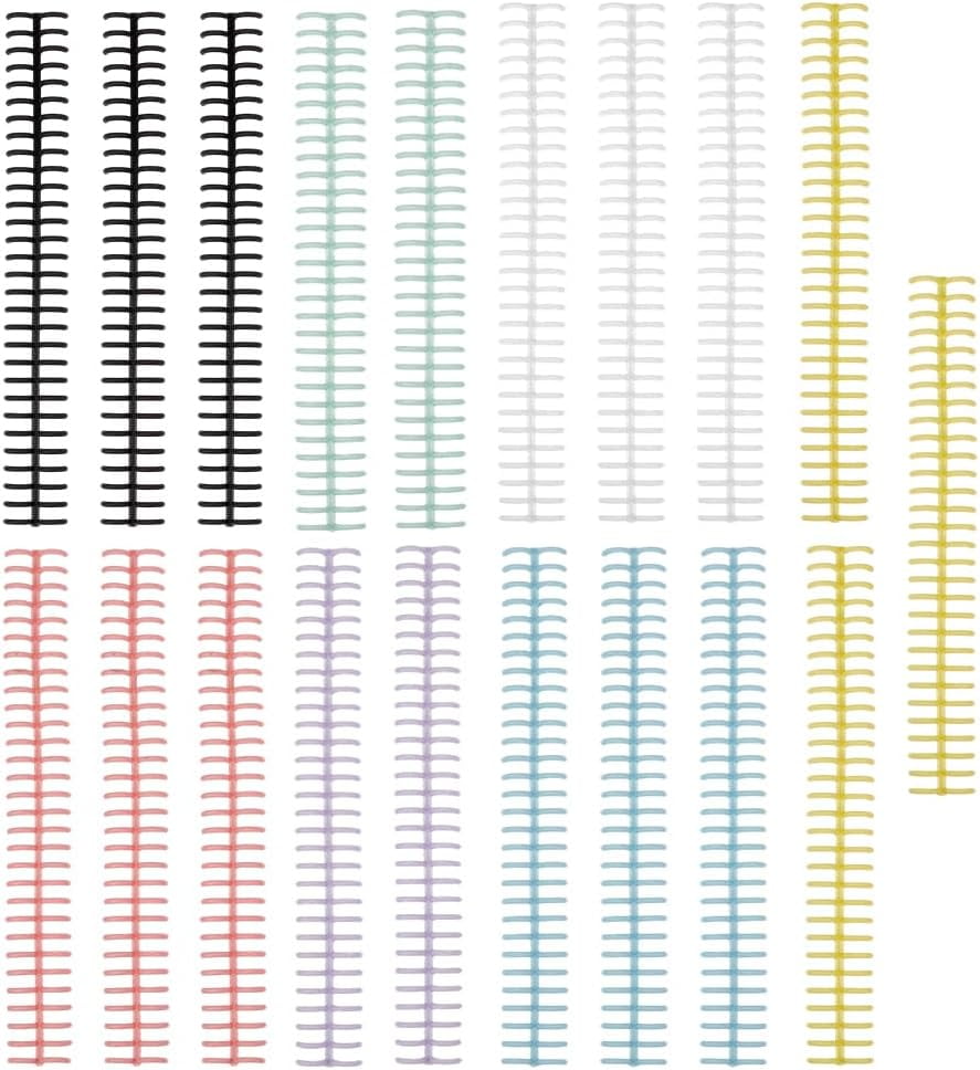 21Pcs Comb Binding Spines 7 Colors Plastic Binder Combs Loose Leaf Book ...