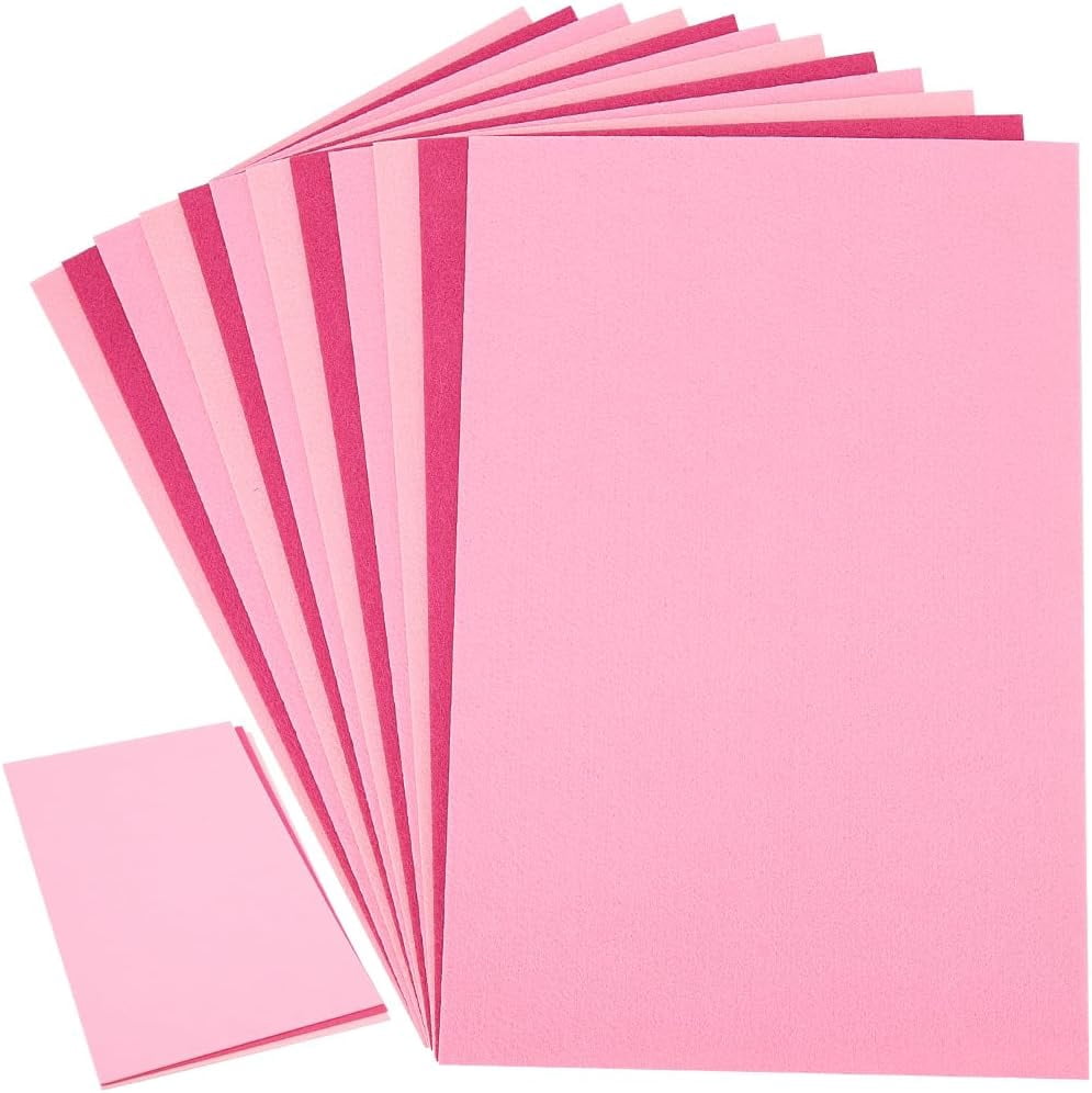 21Pcs Felt Fabric Sheets 7.87 x 11.81 inch Pink Non Woven Felt Sheets 2 ...