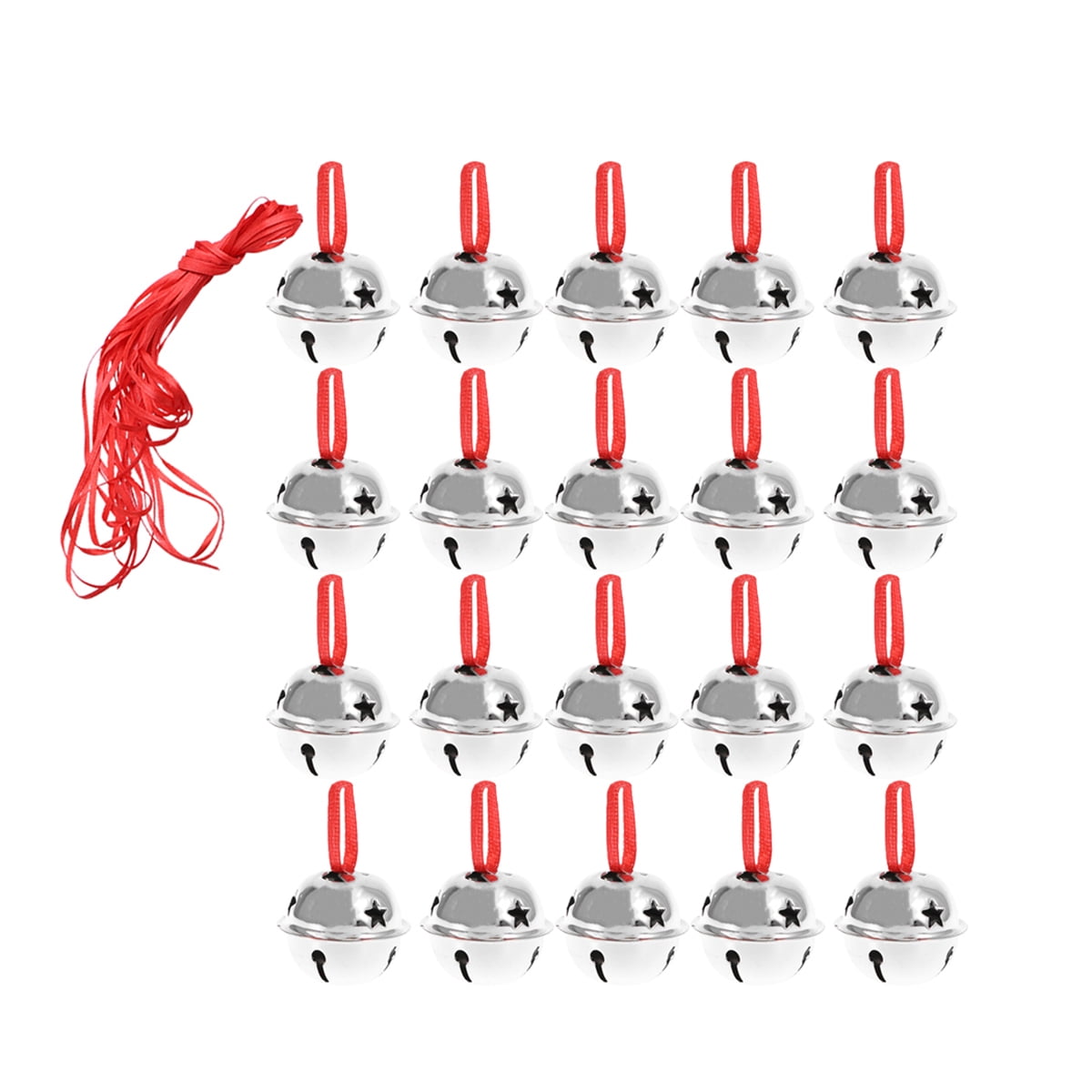21Pcs Five-point Star Christmas Bells Mini Creative Shiny Rattle Bells ...