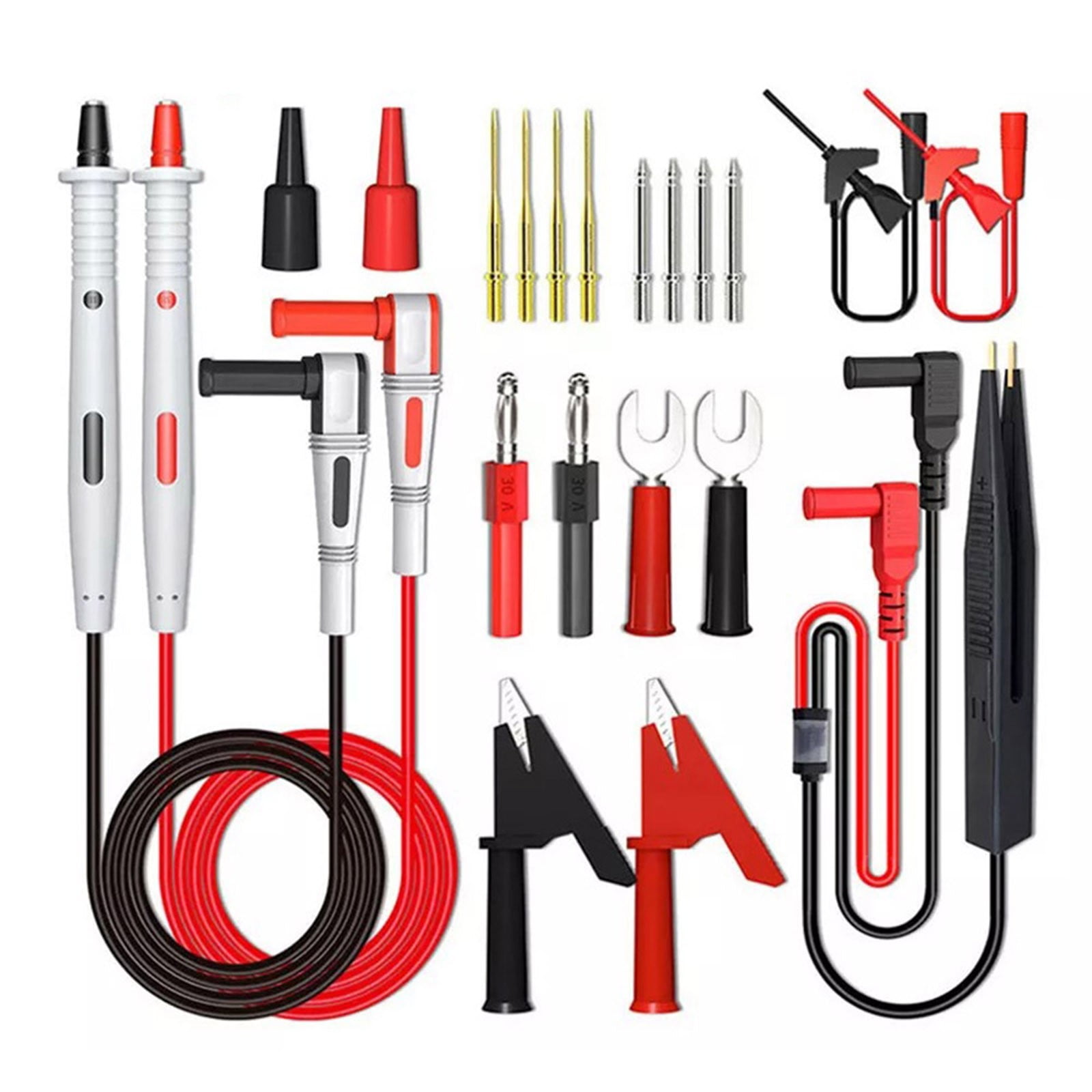 21Pcs Multimeter Test Leads Kit Electrical Testing With Replaceable ...