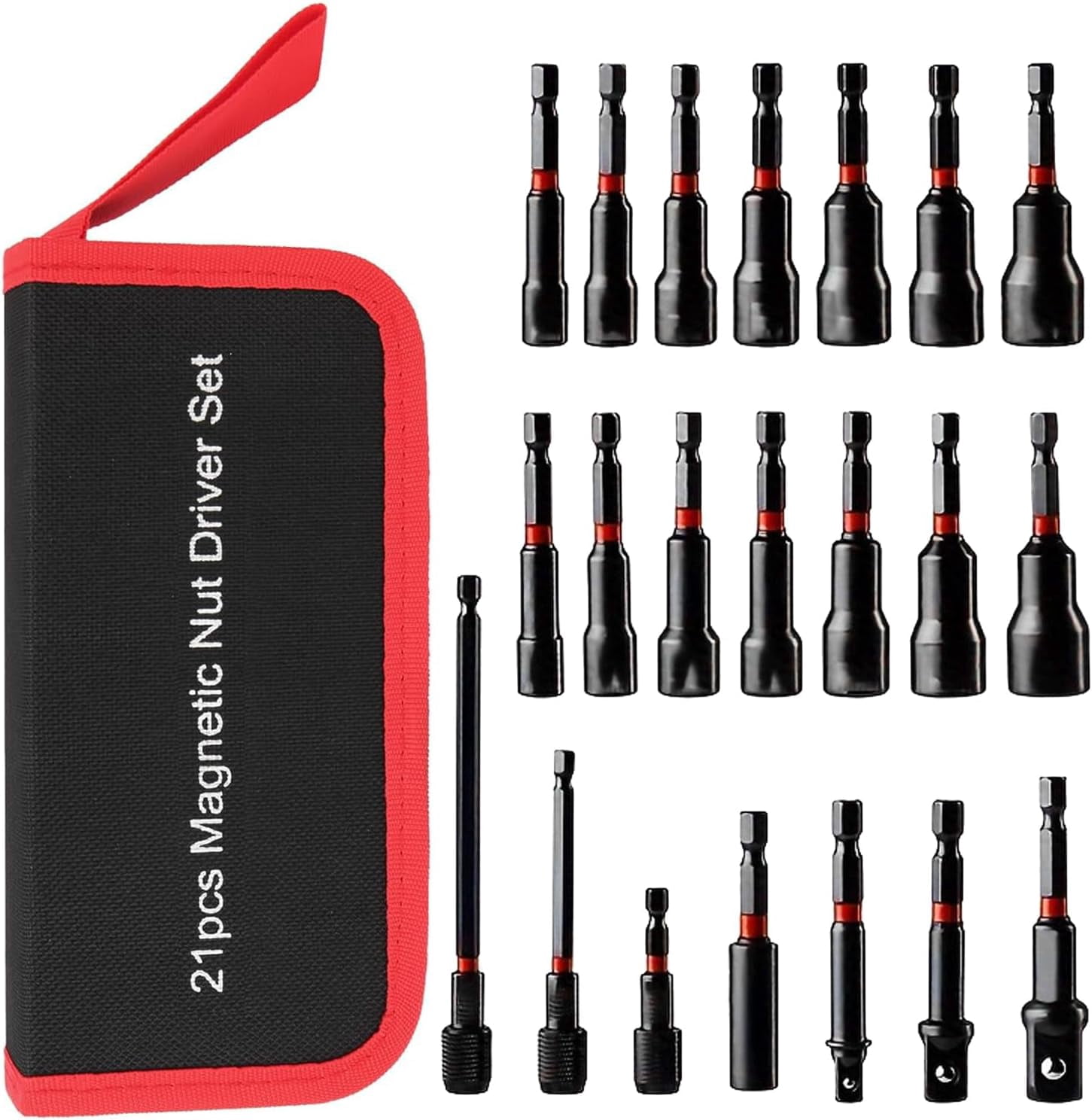 21Pcs Nut Driver Set Nut Driver Set Metric 6-15mm SAE 1/4""-9/16"" | 1/ ...
