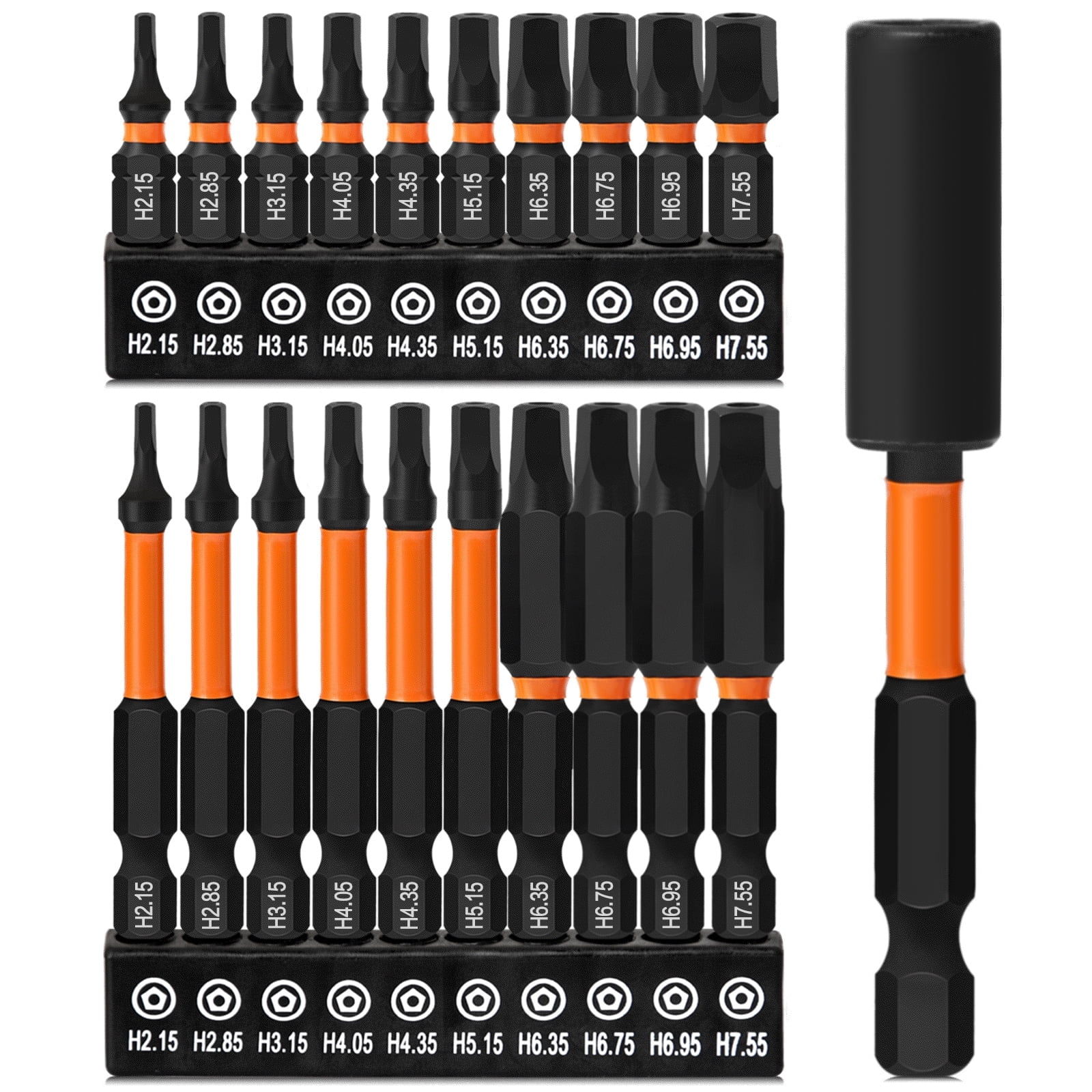 21Pcs Pentagon Screwdriver Bits Set S2 Steel Metric 5 Sided Tamper ...