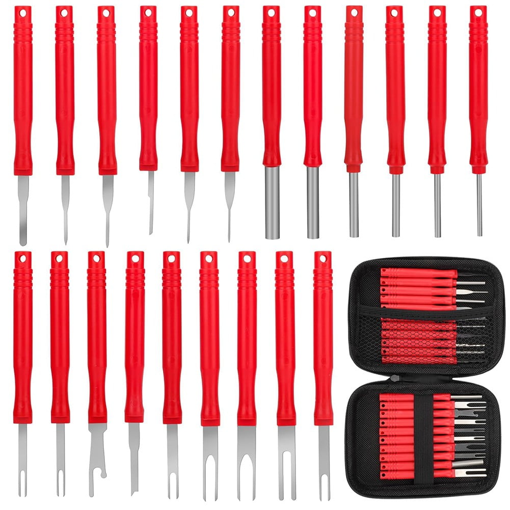 21Pcs Red Terminal Removal Tool Electrical Connector Pin Extractor Tool ...