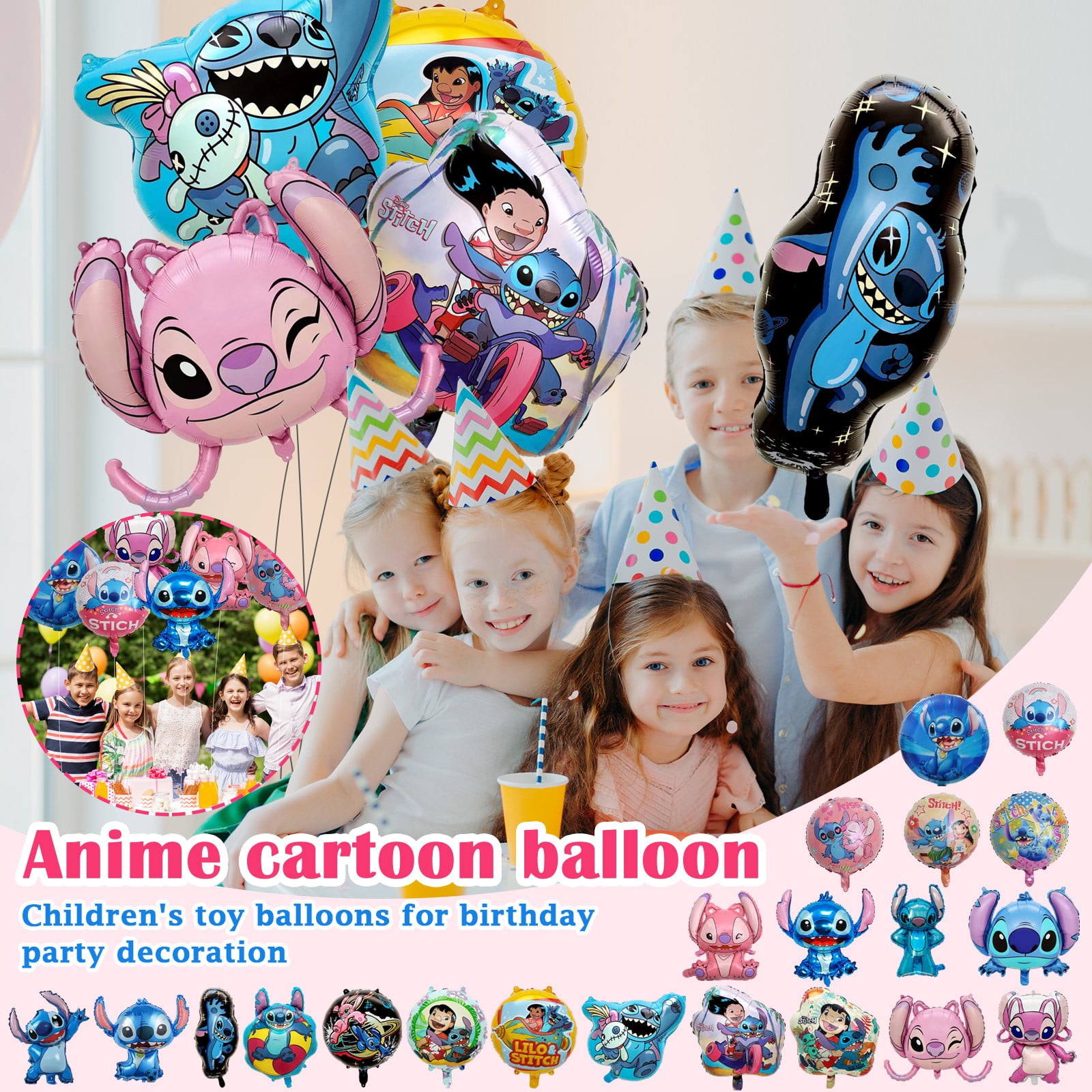 21Pcs Stitch Cartoon Themed Series Balloons, Cute Creative Party ...